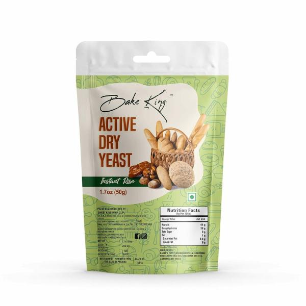 Bake King Grade A Quality 50gm- Active Instant Dry Yeast 50gm Yeast for ...