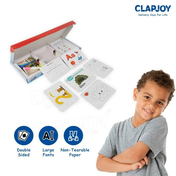 Clapjoy Multicolor 124 Double Sided Reusable Flash Cards Early Learning ...