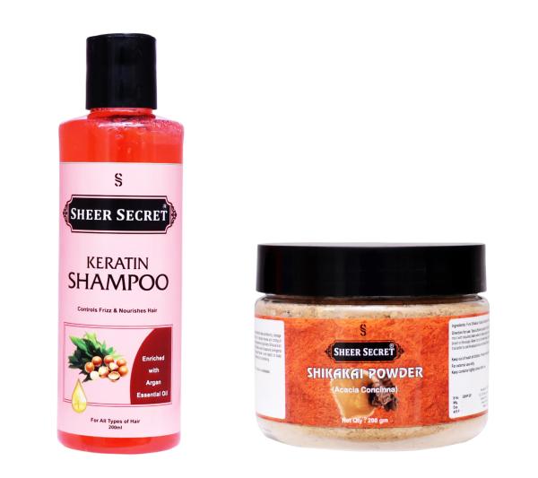 SHEER SECRET Shikakai Powder 200g and Keratin Shampoo 200ml - JioMart