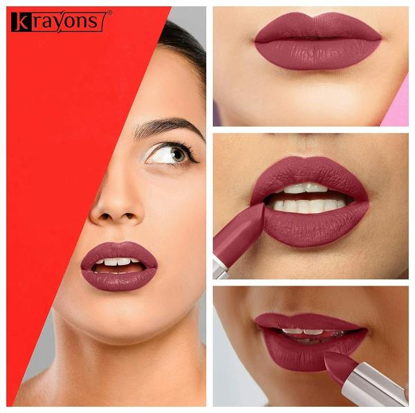 Krayons White Secret Moisturizing Matte lipstick Waterproof Long lasting Pink Rouge Haze Nude ...
