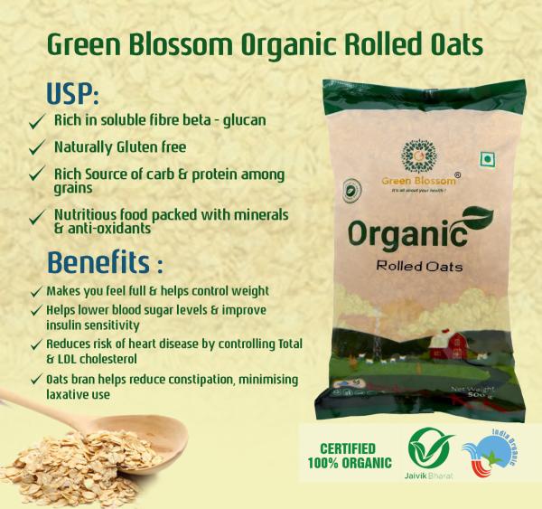 Green Blossom Organic Oats - 500 Gms - JioMart