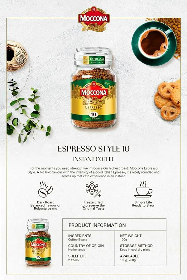 Moccona Espresso Style Instant Coffee 100g - JioMart