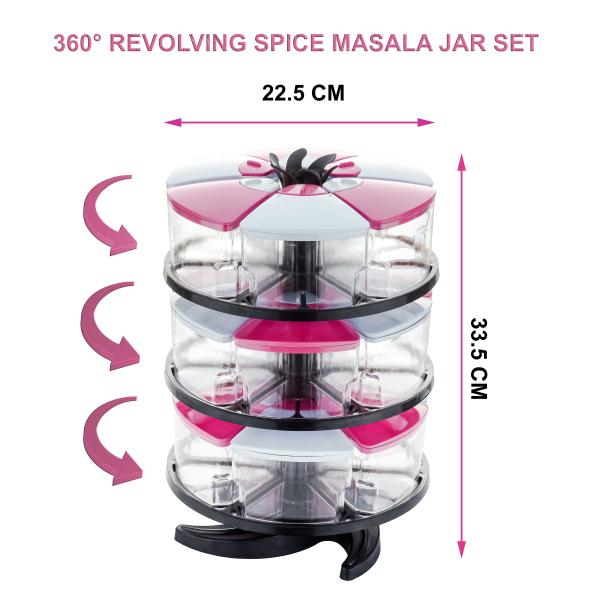EXODUS 360 Revolving Spice Rack Masala Rack Spice Box Masala Box Masala ...
