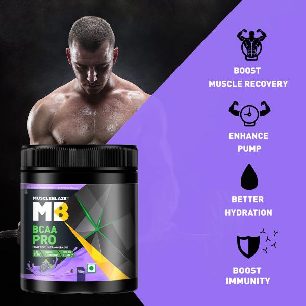 MuscleBlaze BCAA Pro, Powerful Intra Workout, with 7g Vegan BCAAs ...