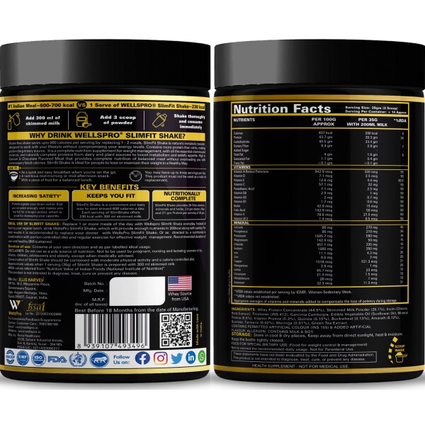 WellsPro Slim Fit Shake Protein Mango Powder 500g - JioMart