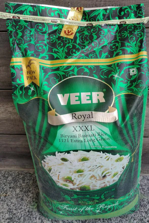 VEER ROYAL XXXL- EXTRA LONG GRAIN 1121 BIRYANI BASMATI RICE 30 KG - JioMart