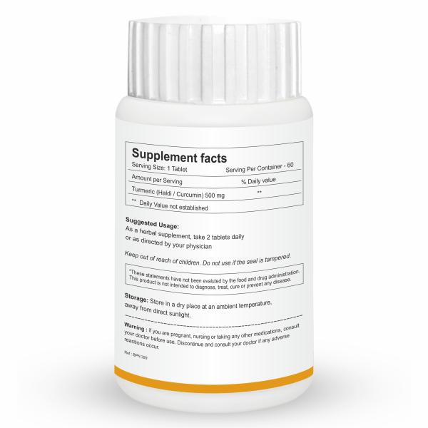 Herb Essential Turmeric (haridra Curcuma Longa) 500 mg 60 Tablets - JioMart
