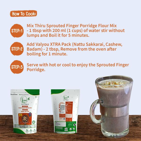 Thiru Foods Sprouted Finger Millet Tasty Porridge Mix 400g pack of 1 ...