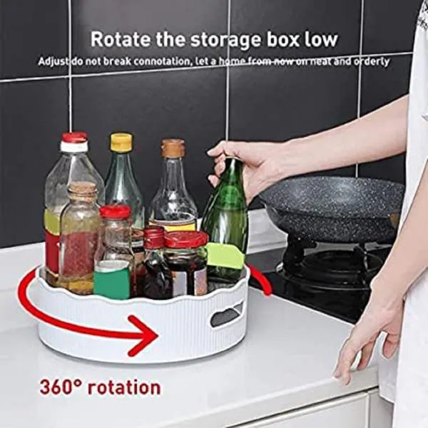 VRLSE 360 Degree Rotating Spice Storage Tray Kitchen Cabinet Turntable ...