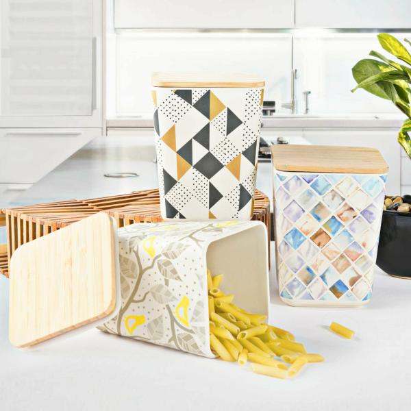 Earthism Eco-Friendly Bamboo Fibre Canister / Storage Container Air ...