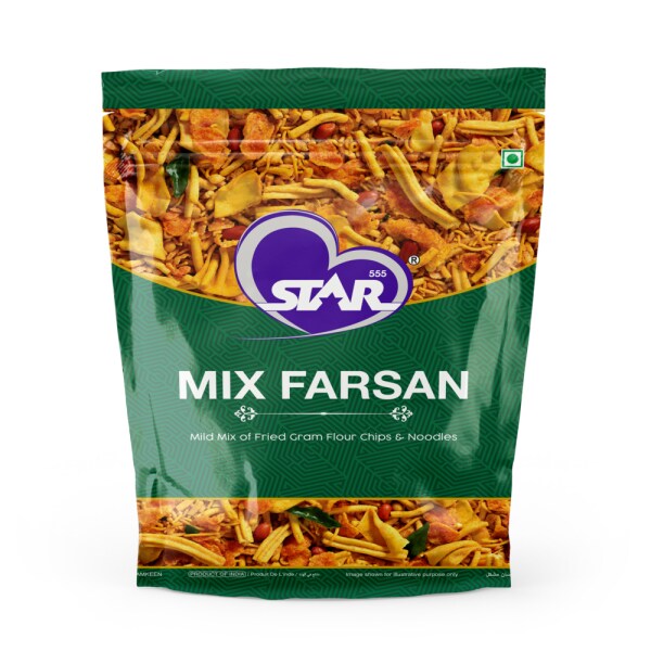 STAR 555 Mix Farsan | Mid Mix of Fried Gram Flour Chips & Noodles - 900 GM ( Pack of 1 ) - JioMart