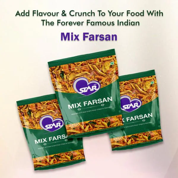 STAR 555 Mix Farsan | Mid Mix of Fried Gram Flour Chips & Noodles - 900 ...
