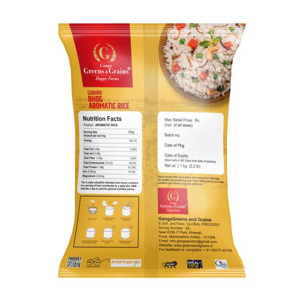 Gobind Bhog Aromatic Rice (1kg) GANGAGREENS & GRAINS ................HAPPY FARMS - JioMart