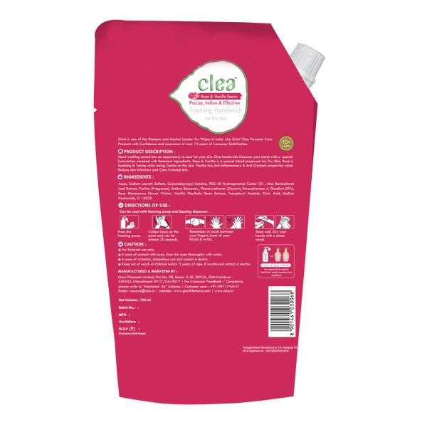 Clea Foaming Handwash 750ml, Rejuvenating Liquid Hand Wash Refill (Pack ...