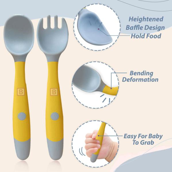 Bembika Yellow Silicone Baby Training Spoon Twist Spoon For Kids - JioMart