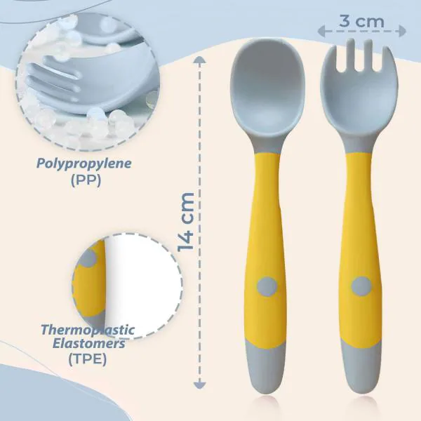 Bembika Yellow Silicone Baby Training Spoon Twist Spoon For Kids - JioMart