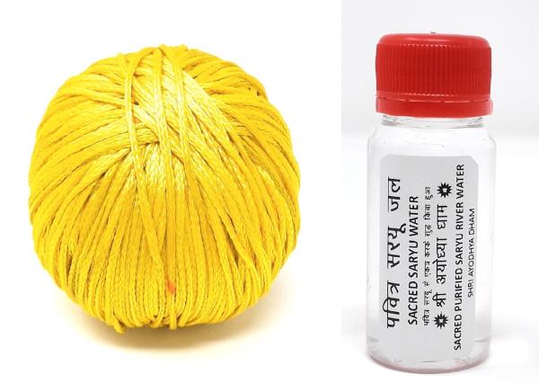 Kuhu Creations Vedroopam Saryu Jal & Lemon Yellow Pooja Dhaga Ayodhya ...