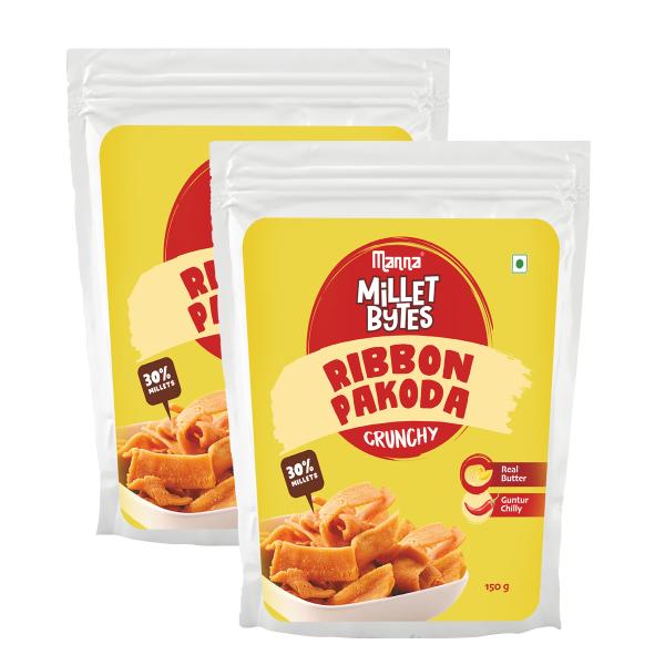 Manna Millet Bytes Ribbon Pakoda| Namkeen Snacks with Real Butter ...