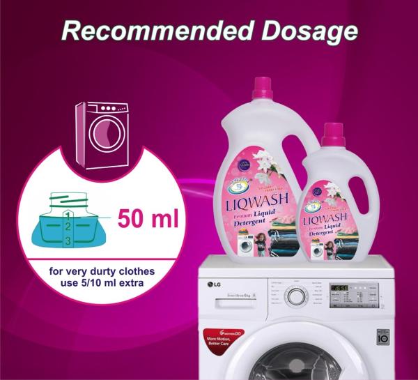 LIQ WASH Premium Liquid Detergent, Suitable for top load and front load ...