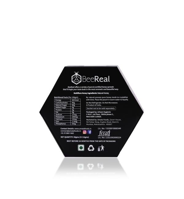 Bee Real Multiflora Honey 50 grams - JioMart