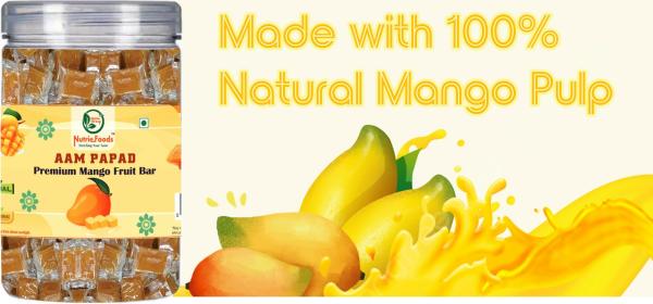 Nutriefoods Aam Papad | 100% Natural Fruit Pulp | Premium Mango Fruit Bar, Mango Toffee (400g ...