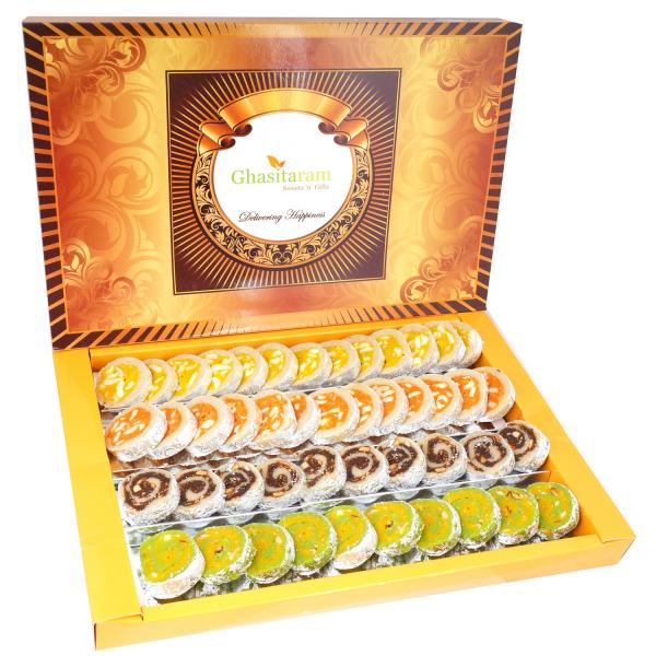 Jaiccha Ghasitaram Sweets-Assorted Kaju Mawa Moons 800 gms - JioMart