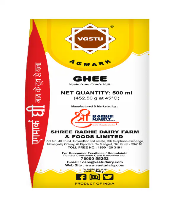 Vastu Cow Ghee 100% Authentic Cow Ghee with Rich Aroma for Better ...