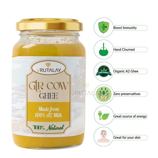 Vrutalay A2 Gir cow ghee 1 Liter | Lab Tested | Perfect Aroma & Danedar ...