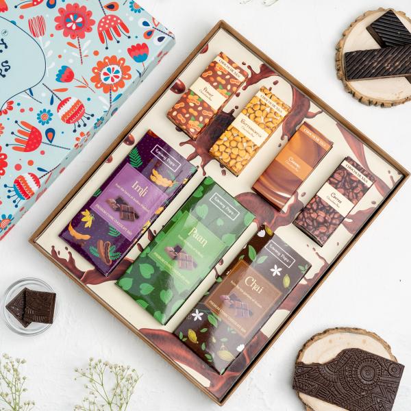 Tummy Pops | Handmade Diwali Chocolate Gift Pack (Assorted Chocolate Bars) - 345 g (Pack of 7 ...