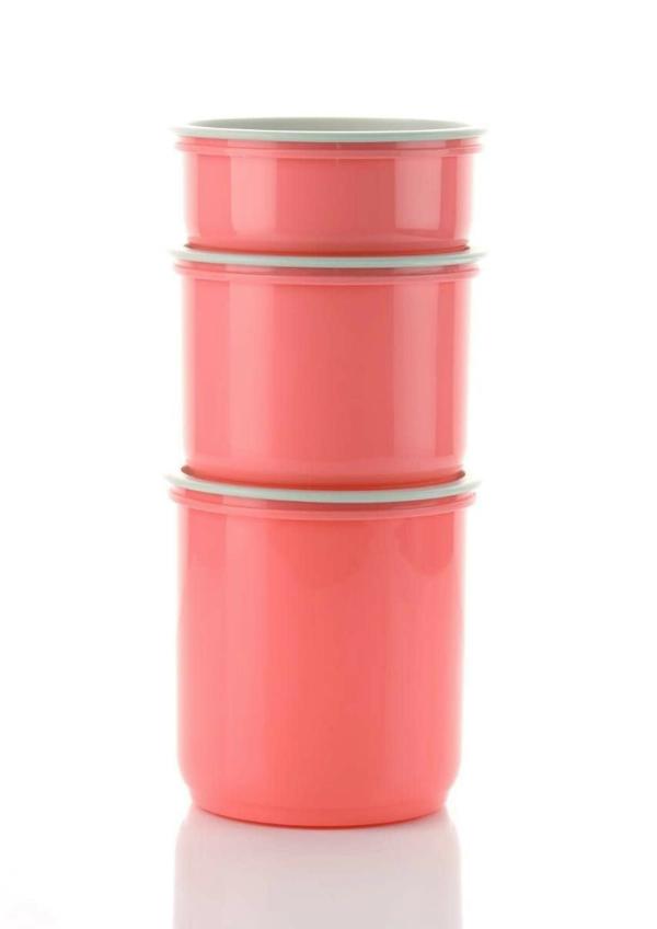 Machak Pink Plastic Round Plastic Container, 1750 Ml (Pack Of 6) - JioMart