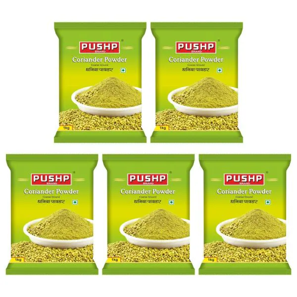 Pushp Brand Natural Coriander Powder Pouch (500g pack) (Pack of 5 ...
