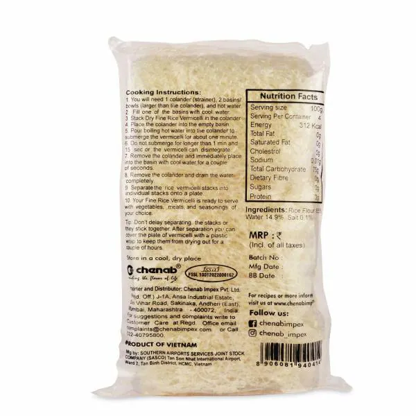 Meishi Gluten Free Fine Rice Vermicelli | 400g - JioMart