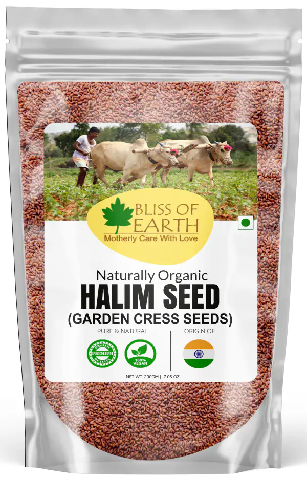 Bliss of Earth 200gm orgnaic halim seed. aliv seeds or garden cress ...