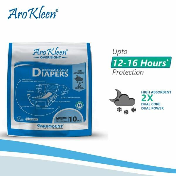 AroKleen 2X DUAL CORE DUAL POWER OVERNIGHT Adult Diapers Tape Style ...