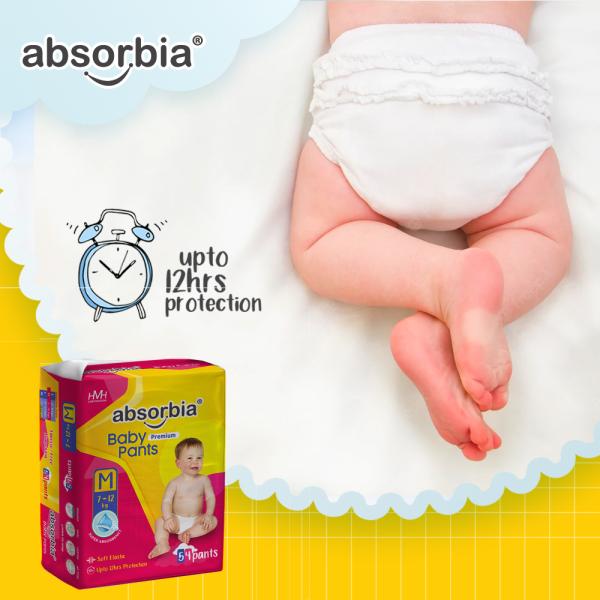 Absorbia Baby Diaper Pants Premium, Medium - 54 Count - JioMart