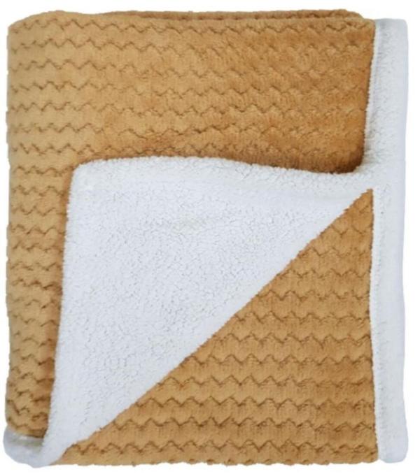 BRANDONN Beige Zigzag Microfiber Wrapper 100 cm x 80 cm (0-12 M) - JioMart