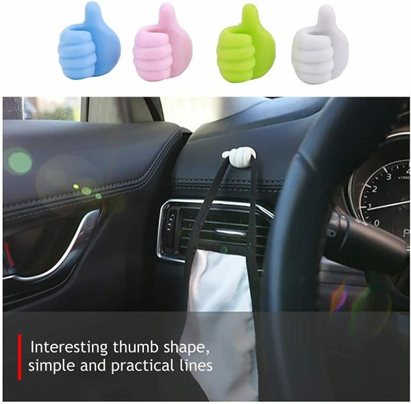 COINFINITIVE 4PC THUMB HOOK Utensil Hook Holder, ABS Plastic Wall ...