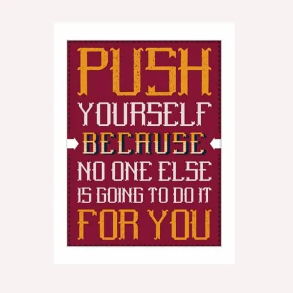 Gathari Inspirational/Motivational Wall Abstract Poster Push Yourself ...
