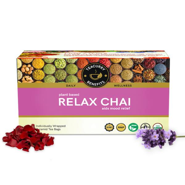 TEACURRY Calm Relax Tea (1 Month Pack, 30 Tea Bags) - Helps with ...