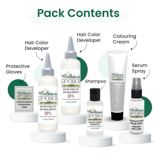 Aequo Organic Dermatologist Recommended Permanent Cream Hair Color Kit ...
