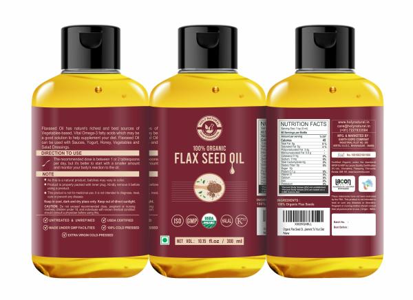 Organic Flax seed oil (300ml), Alsi Ka Tel, Rich in Protein, Cooking ...