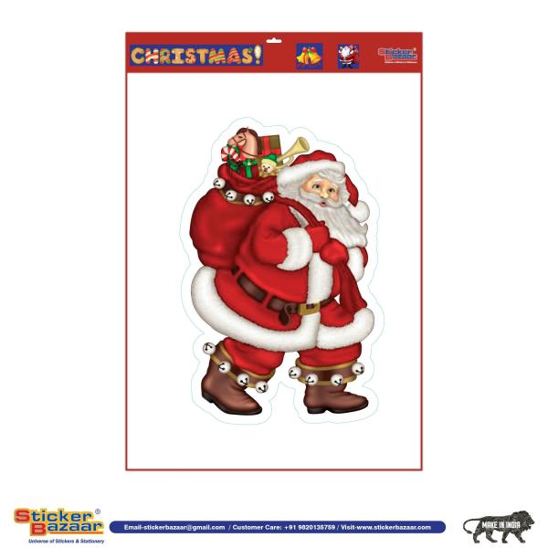 Sticker Bazaar 9.8" by 13.7" Pack of 2 Christmas Medium Cutout Stickers ...