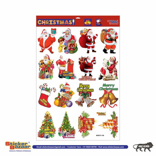 Sticker Bazaar 7.8" by 10.2" Pack of 2 Christmas A4 Foam Stickers Combo ...