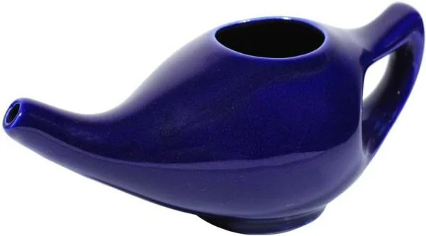 PAXMAX Blue Porcelain Ceramic Neti Pot for Nasal Cleansing Sinus and ...