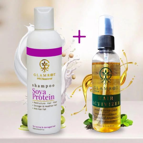 Glamroot Soya Protein Shampoo+ Hair Activizer help for Hair Fall ...