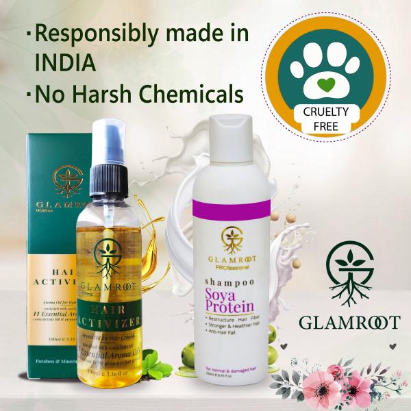 Glamroot Soya Protein Shampoo+ Hair Activizer help for Hair Fall ...