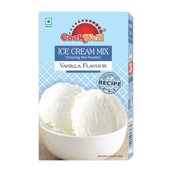 Cookwell Ice Cream Mix (Vanilla)| Freezing Mix Powder| Pack of 4| 100g ...