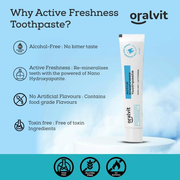 Oralvit Active Freshness Toothpaste With Nanohap And Lactoferrin - JioMart