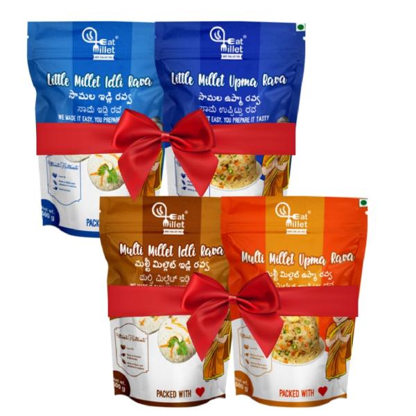 Eat Millet Little millet Idli and Upma Rava , Multi Millet Idli and ...