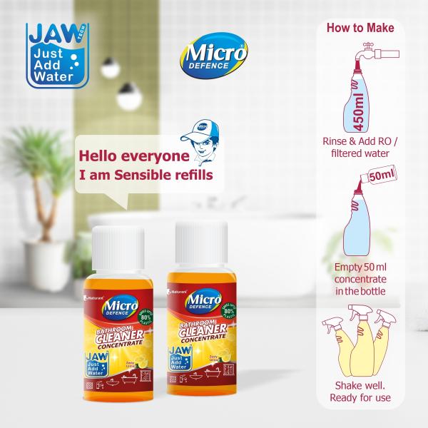 MicroDefence Bathroom Cleaner Disinfectant , Lemon fragrance, 1 Forever ...